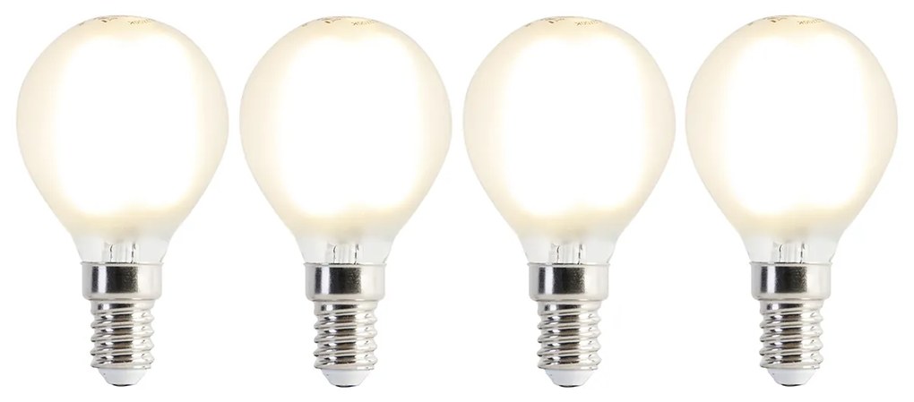 Sada 4 LED žárovek E14 P45 matné 3,5W 360lm 2700K