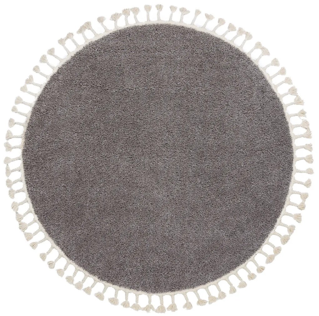 Dywany Łuszczów, Kusový koberec Berber 9000 brown kruh, 160x160 (průměr) kruh, hnědá, kancelář