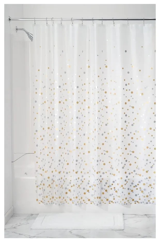Průhledný sprchový závěs iDesign Confetti, 183 x 183 cm