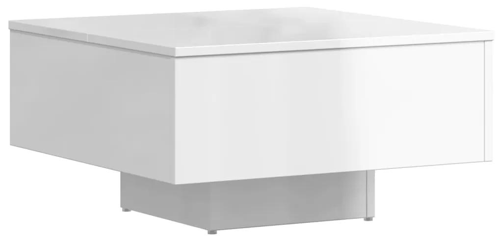 Konferenční stolek bílý vysoký lesk 60x60x31,5 cm dřevotříska - Default Title
