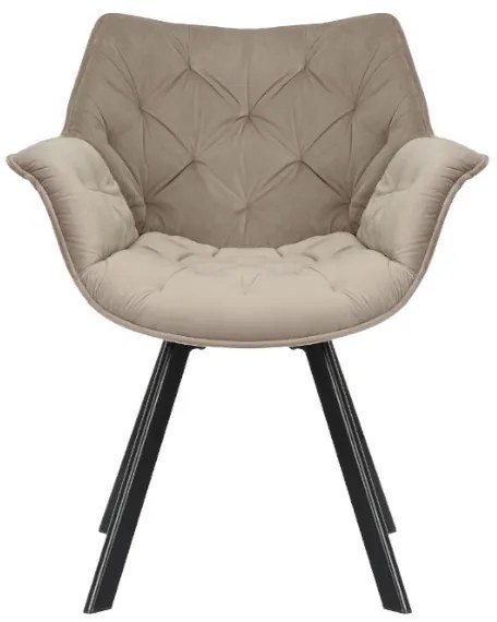 Designová otočná židle Kiara šampaňský samet