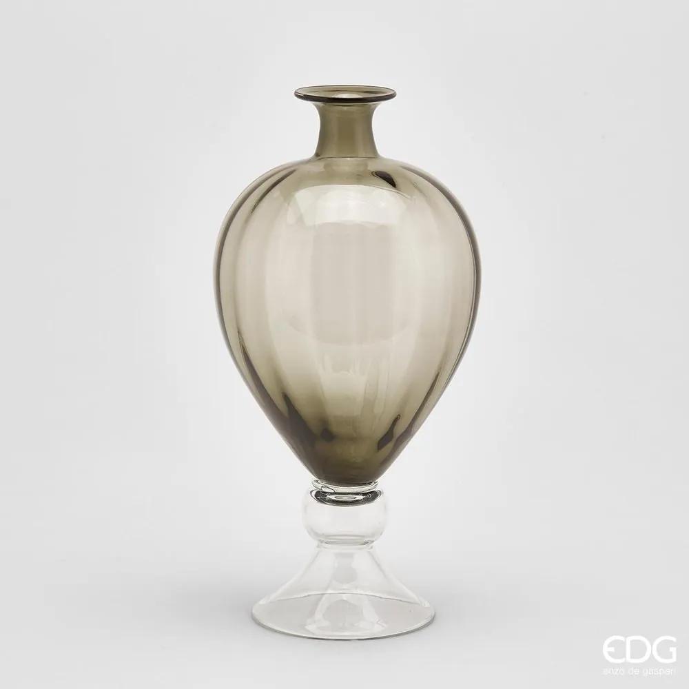 Skleněná váza Anfora kouřová, 48x24 cm