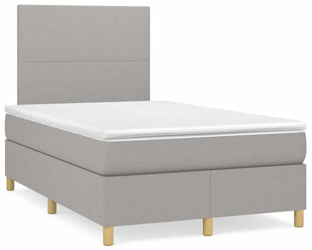 Box spring postel s matrací světle šedá 120x190 cm textil