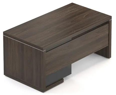 Stůl Lineart 160 x 85 cm + pravý kontejner a krycí panel / Jilm tmavý a antracit