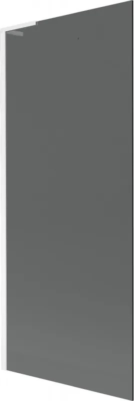Mexen Next L, 1-křídlová vanová zástěna 80 x 150 cm, 6mm šedé sklo, bílý profil, 895-080-000-03-40-20