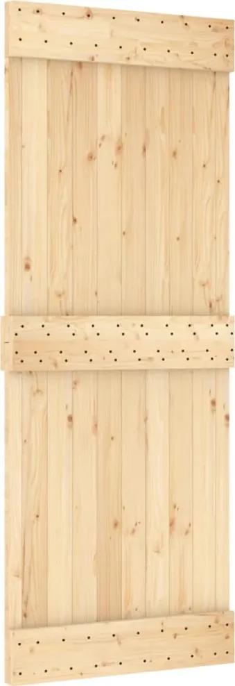 vidaXL Posuvné dveře s kováním 80 x 210 cm masivní borové dřevo [3203065]