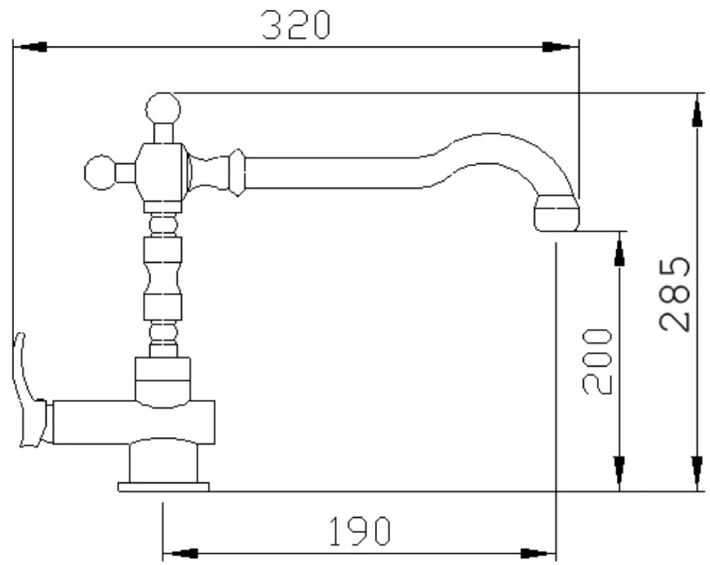 Sapho, KIRKÉ stojánková dřezová baterie, chrom, KI14C