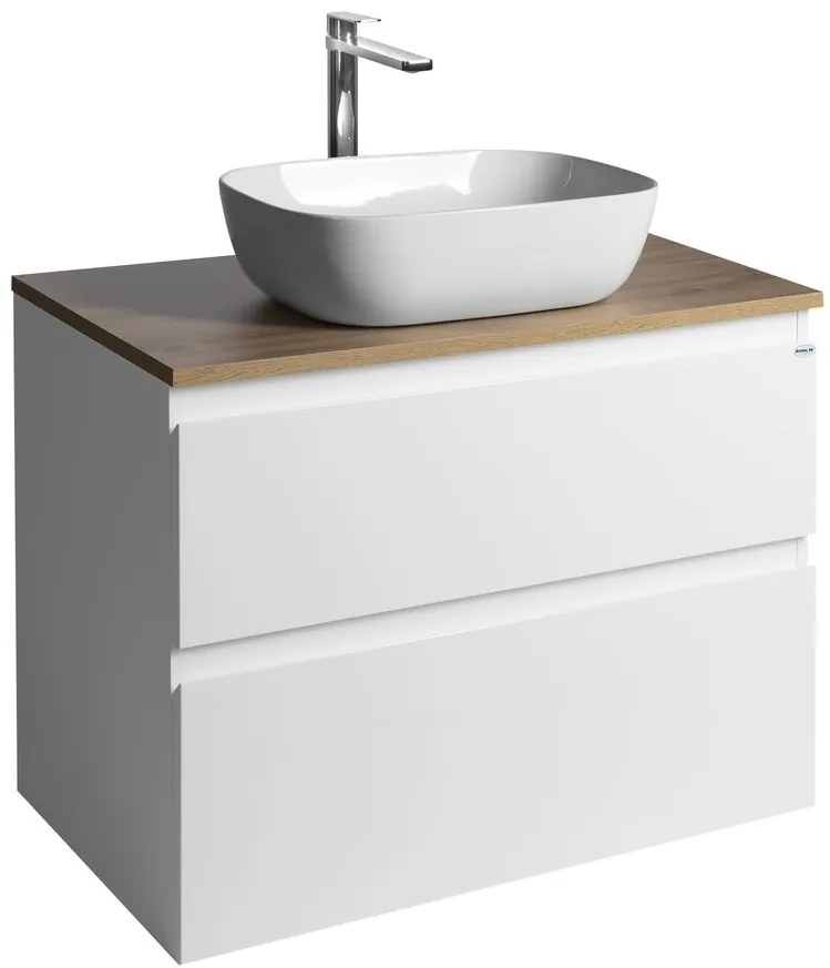 Aqualine Aqualine, ALTAIR skříňka s deskou 78,5 cm, bílá/dub emporio, AI280-02