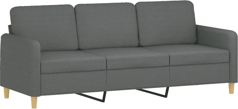 4dílná sedací souprava s polštáři tmavě šedá textil 3202079