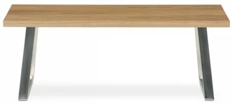 Konferenční stolek 120x60 MDF dýha dub kovové nohy broušený nerez CT-W1515 OAK