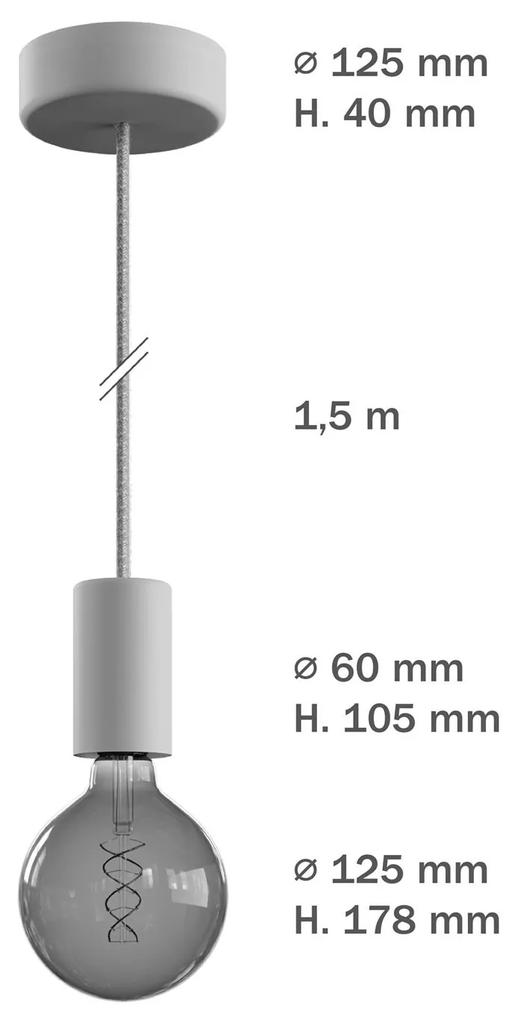 creative cables EIVA elegant - závěsná lampa IP65 do exteriéru s textilním kabelem, silikonovým baldachýnem a objímkou, voděodolná Barva: Bílá