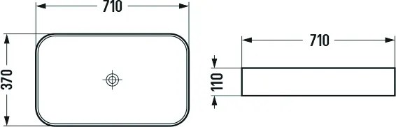 Mexen Vena, umyvadlo na desku 71x37 cm, světle šedá matná, 22196061