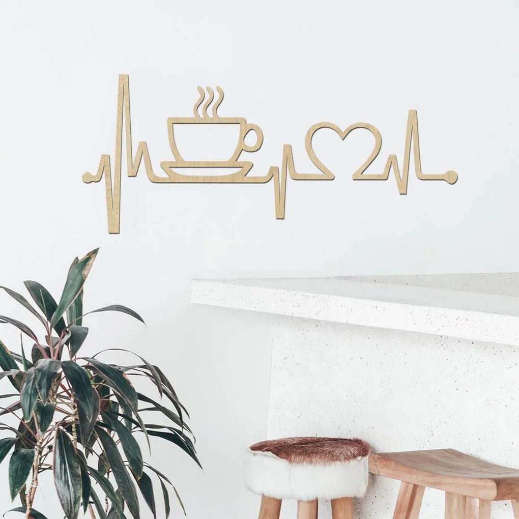 dřevo života Dřevěná dekorace KÁVOVÁ LÁSKA Zvolte rozměr (cm): 60x26, Zvolte barvu dekoru: Dub zlatý