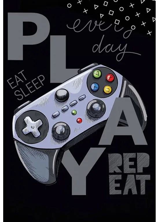 TipTrade s.r.o. Dětské povlečení Gamer Play Repeat 140x200 + 70x90