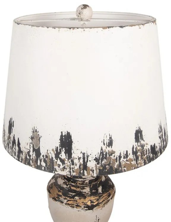 Bílá kovová stolní lampa s dřevěnou nohou Pascal – 32x60 cm