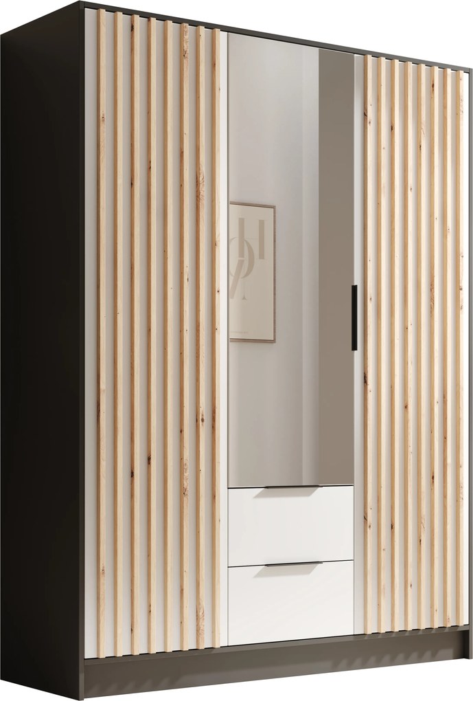 ADRK Furniture Skříň Neri 150 se zrcadly W-NER-150-BW