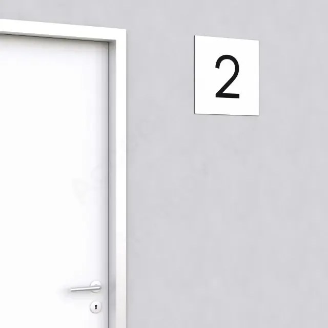 ACCEPT Označení podlaží - číslo "2" - stříbrná tabulka - černý popis