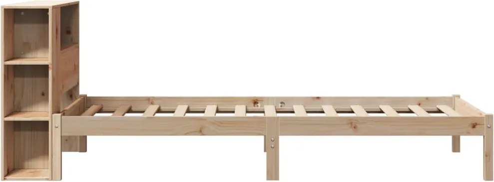 Postel s knihovnou bez matrace 75 x 190 cm masivní borovice 3321559