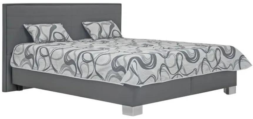 BLANÁŘ Čalouněná postel Grand, s úložným prostorem, 160x200, šedá
