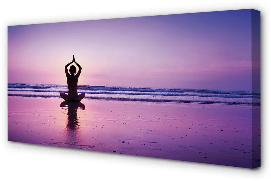 Obrazy na plátně Žena moře Yoga 120x60 cm