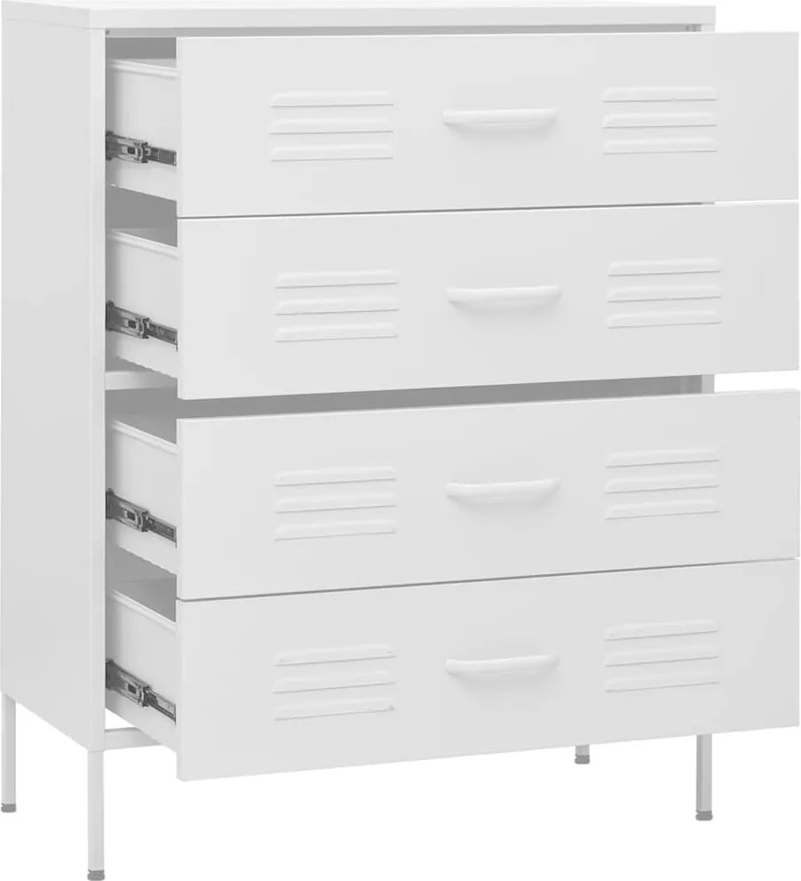Komoda se zásuvkami bílá 80 x 35 x 101,5 cm ocel 336206