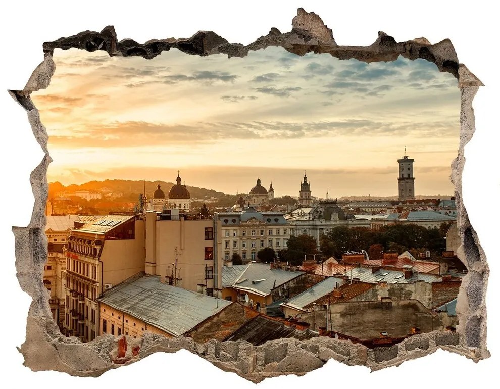 Wallmuralia Fototapeta díra na zeď 3D Východ slunce Lvov 95x64 cm