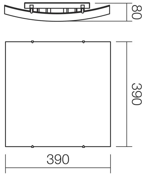 Redo 05-905 - Stropní svítidlo ISIDE 2xE27/42W/230V 39x39 cm čirá