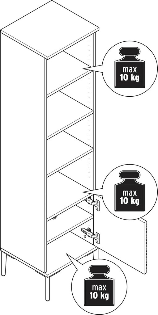 Tchibo - Regál »Reet« v lamelovém vzhledu - barva: hnědá
