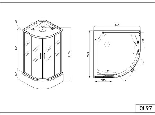 MONTÁŽ BEZ SILIKONU - Sprchový box VITA 90x90x215 (CL97)