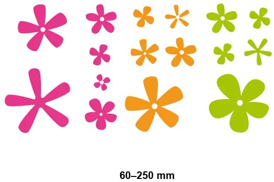 Barevné květy - samolepka na zeď