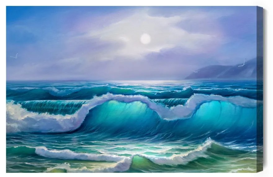 Obraz Malovaný Příliv U Moře Nedostatek Nedostatek Plátno Canvas 100x70
