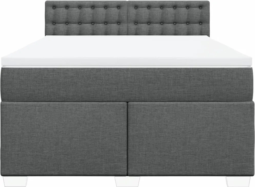 Box spring postel s matrací tmavě šedá 160x200 cm textil 3288254