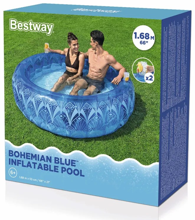Bestway Nafukovací bazének Bohemian Blue 168×53 cm