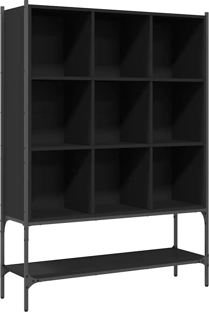 Knihovna černá 102 x 30 x 141,5 cm kompozitní dřevo 3214329