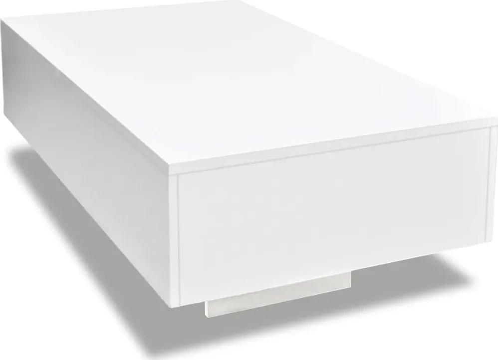 vidaXL Konferenční stolek s vysokým leskem 85 x 55 x 31 cm MDF [244022] Barva: Bílá