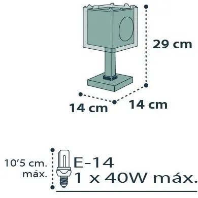 Dalber D-74551 - Dětská stolní lampička PIRATES 1xE14/40W/230V