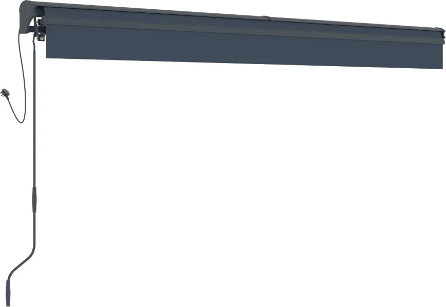 Elektrická markýza s LED osvětlením BestBerg BBSU-EL395CG / 395 x 300 cm / šedá