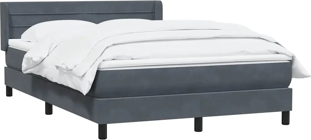 Box spring postel s matrací tmavě šedá 160x210 cm samet 3318202
