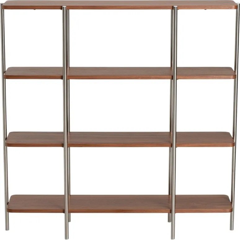 Regál v dekoru ořechu v tmavě přírodní barvě 120x120x30 cm Lyllo – Ellos Home