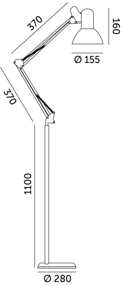 Flexibilní stojací lampa AURIQ 1xE27/60W/230V 184 cm černá
