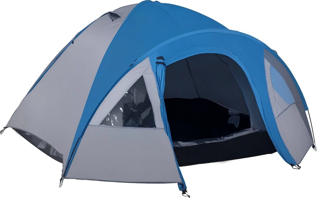 Outsunny Stan pro 4 Osoby - Lehký Stan s Okny, Nosná Taška, Podlážka, Rodinný Stan s Vodním Sloupcem 1000mm pro Cestování a Kempování | Aosom