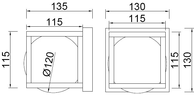 Mantra Desigual, moderní nástěnné svítidlo 1xG9, černý kov/sklo, 13x13cm