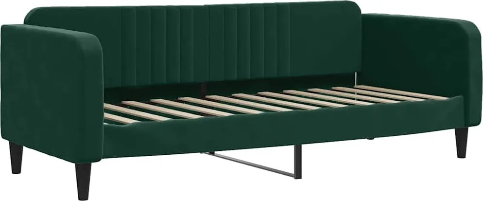 Válenda s přistýlkou tmavě zelená 80 x 200 cm samet 3197058