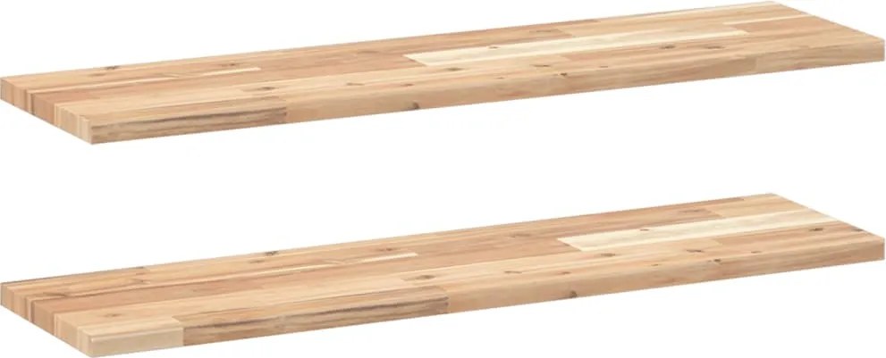 Plovoucí police 2 ks 80 x 20 x 2 cm neošetřené akáciové dřevo 3279344