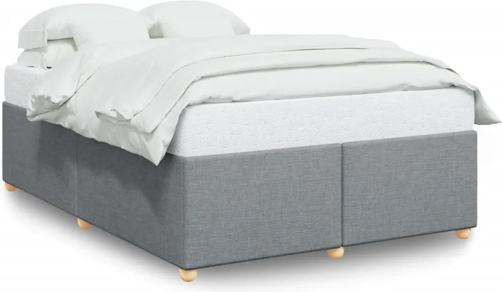 Rám postele bez matrace světle šedý 140 x 190 cm textil 3284729