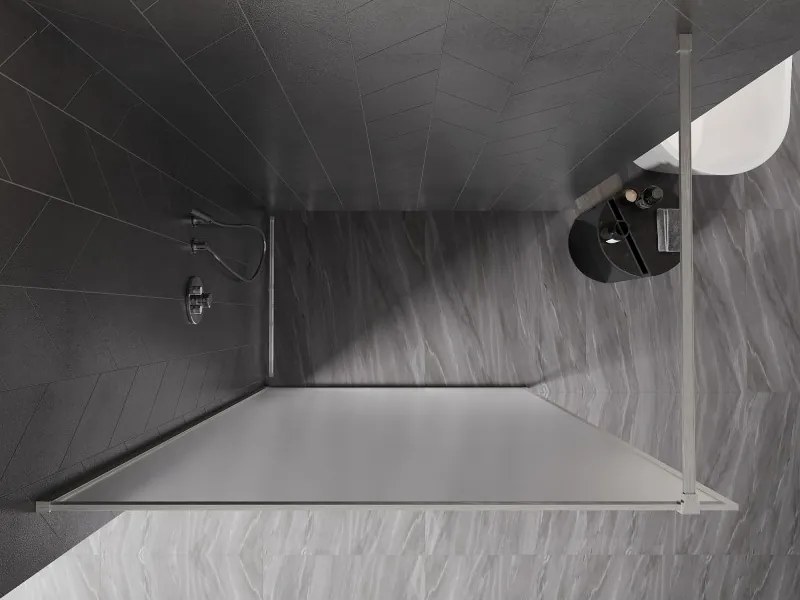 Mexen, Mexen Kioto-XF sprchová stěna s rámem 80 x 202 cm, matná 10 mm, matný nikl - 800-080-104-97-30-X