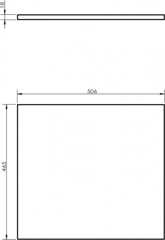 Mexen Uni, pracovní deska 50 cm, bílá matná, 91AXX-0504-464-18-01