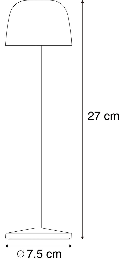 Stolní lampa rezavě hnědá vč. LED dobíjecí s nabíjecí stanicí IP65 - Raika