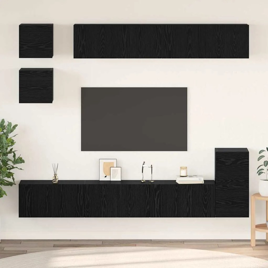 Sestava TV skříněk 8 ks Černý dub Kompozitní dřevo 3393166