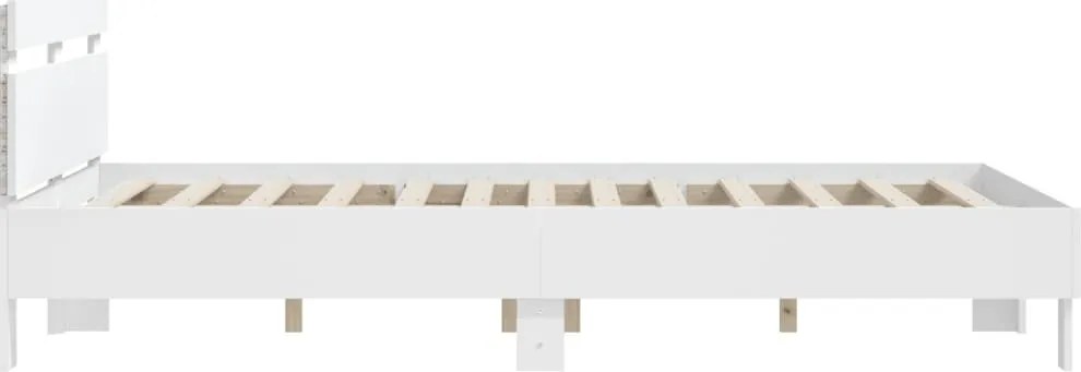 vidaXL Rám postele s čelem a LED osvětlením 140 x 190 cm [3207560] Barva: Betonová šedá